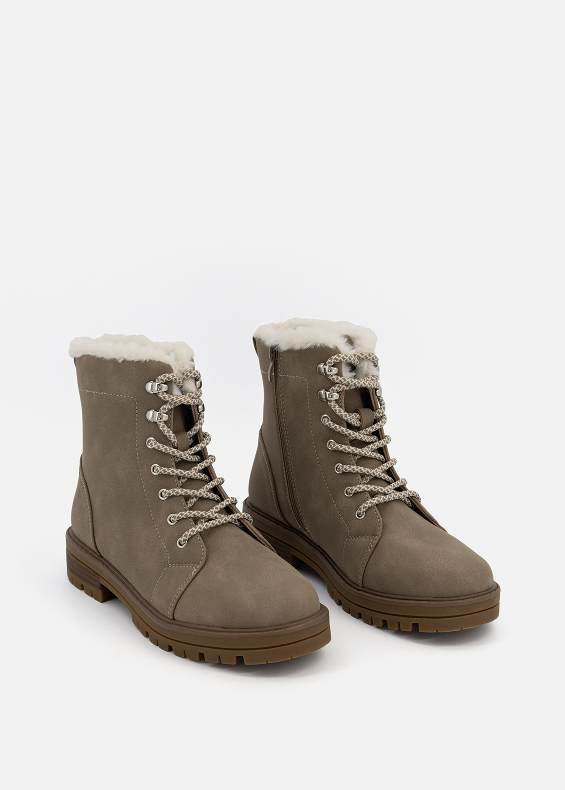 Faux Fur Lined Lace Up Boots Size 12 6 Older Girl Za
