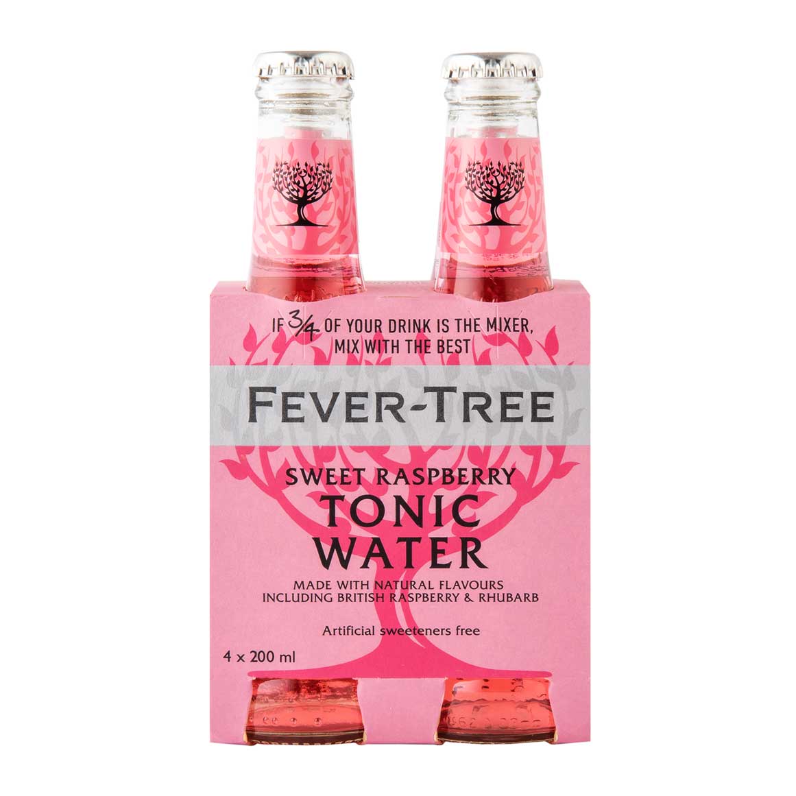 Fever Tree Sweet Raspberry Tonic Water 4 X 200 Ml Bottles Woolworths