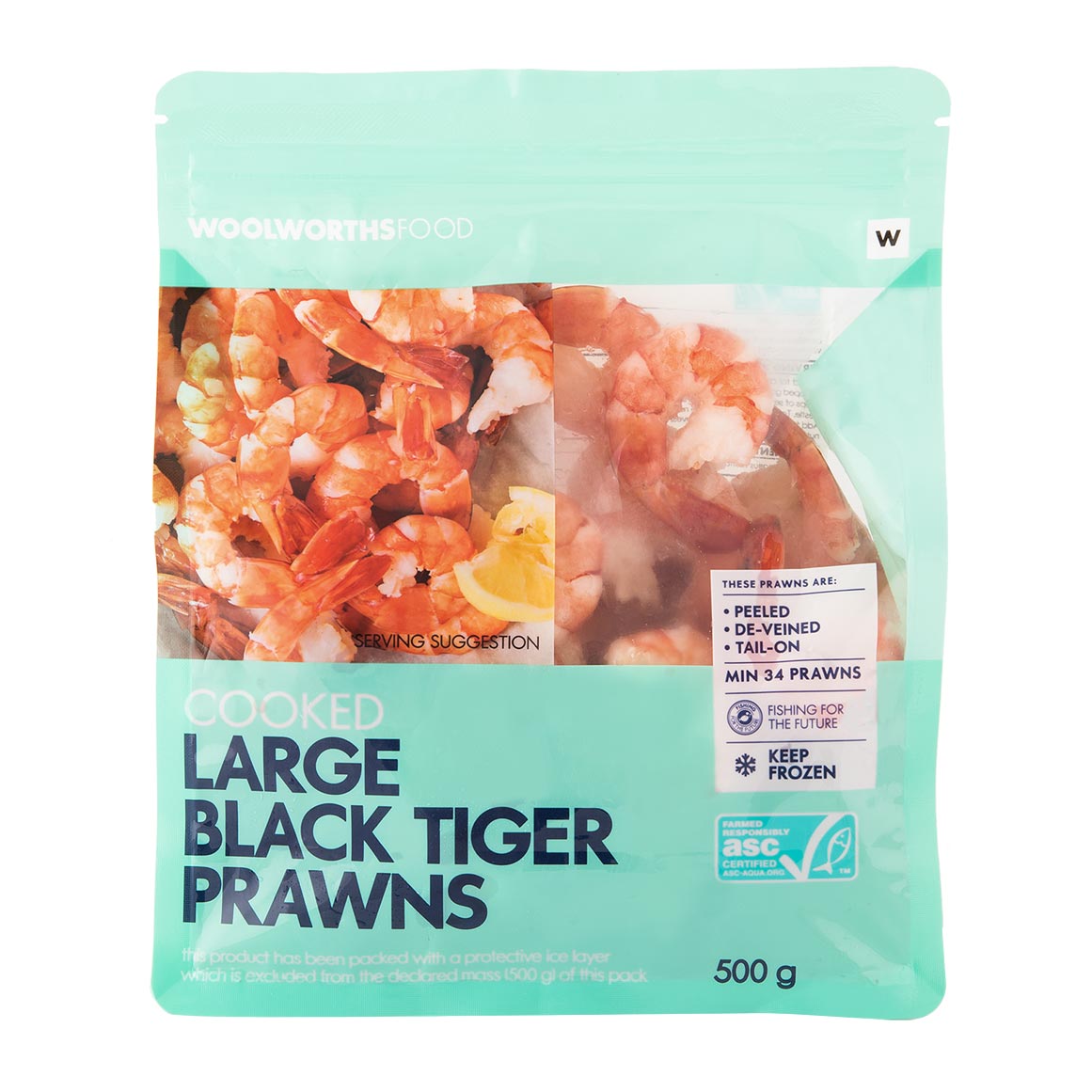 Frozen Large Black Tiger Prawns 500g Za