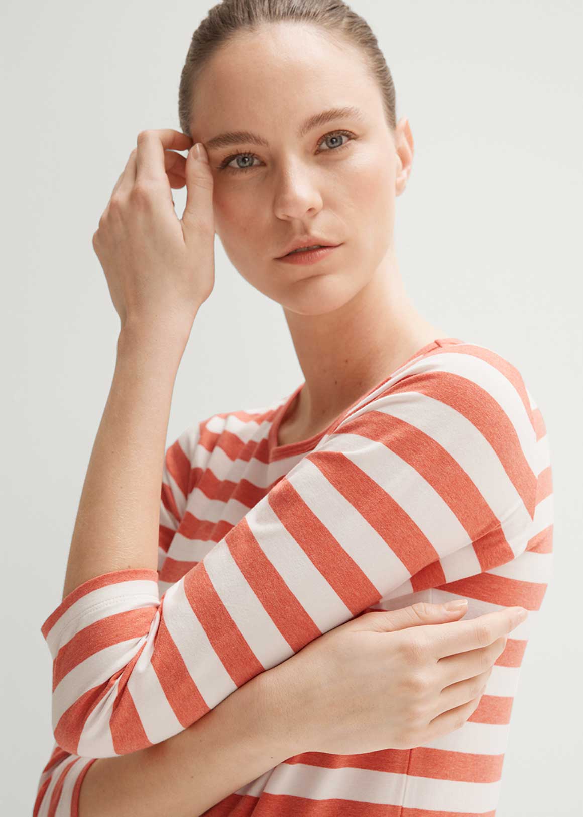 Organic Cotton Stripe 3 4 Sleeve T Shirt Woolworths co za organic-cotton-stripe-3-4-sleeve-t-shirt-woolworths-co-za