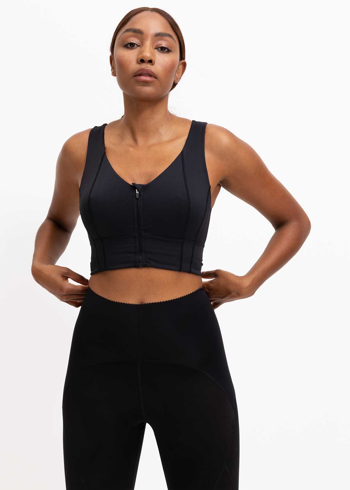 Zipped Medium Impact Sports Bra Za
